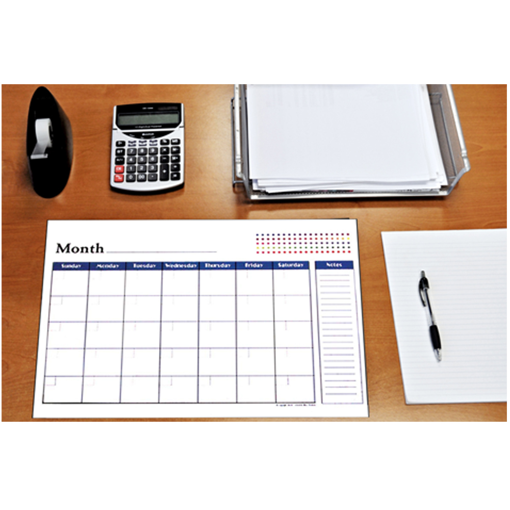 1 X Undated 12 Month Desk Pad Calendar 17x22 Inches Office Monthly 