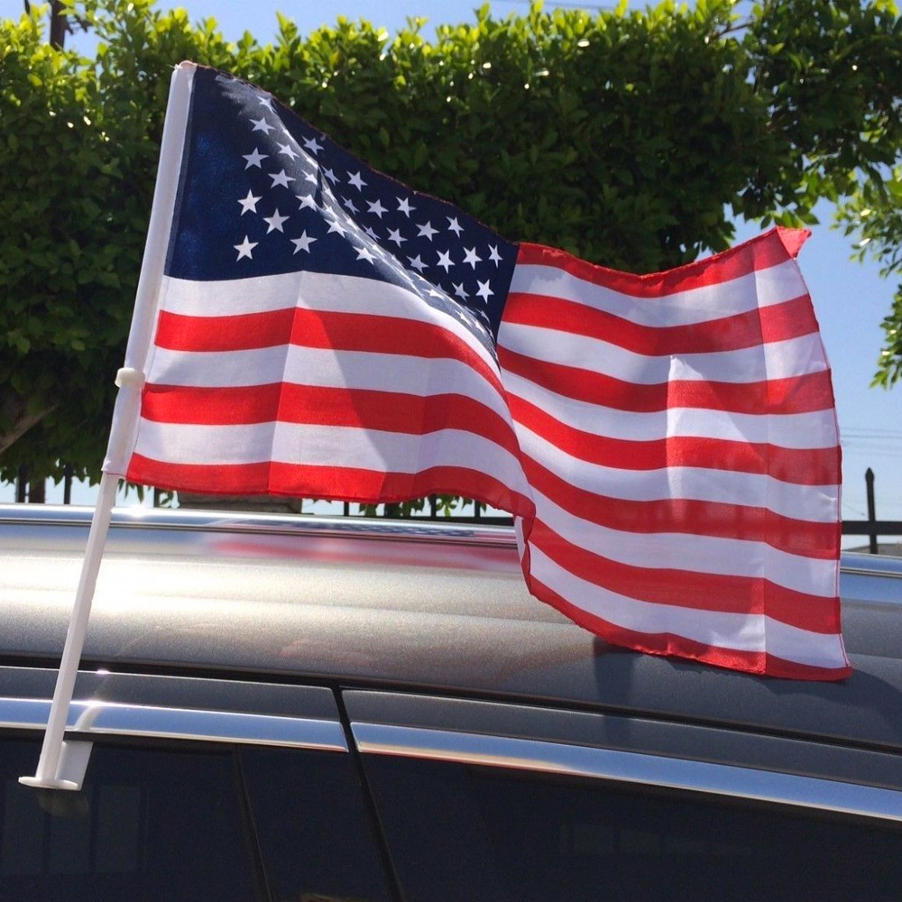4 PC United States American Flag Patriotic Car Window Clip on USA Flag ...