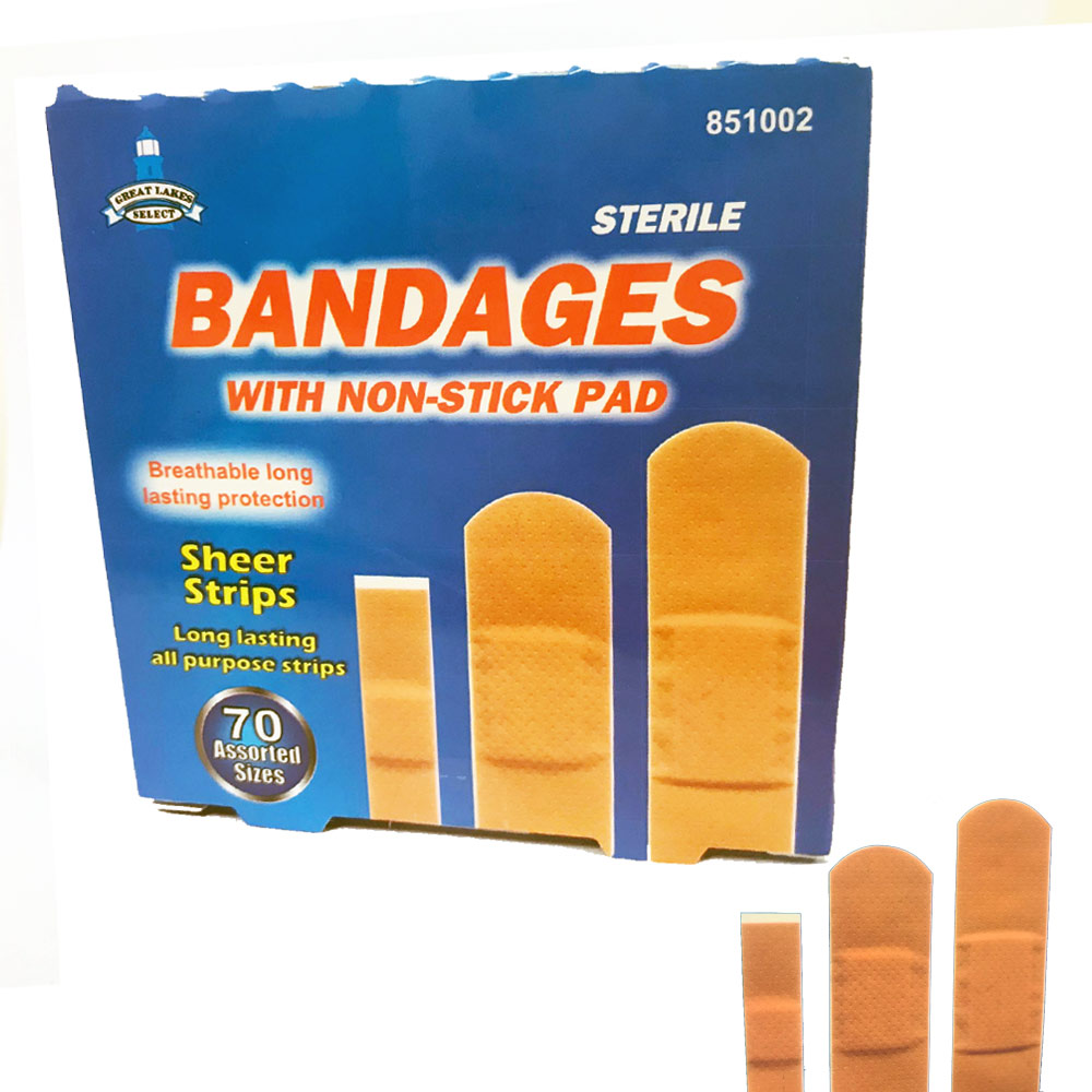 140 Ct Assorted Sizes Adhesive Bandages Non-Stick Pad Water Resistant ...